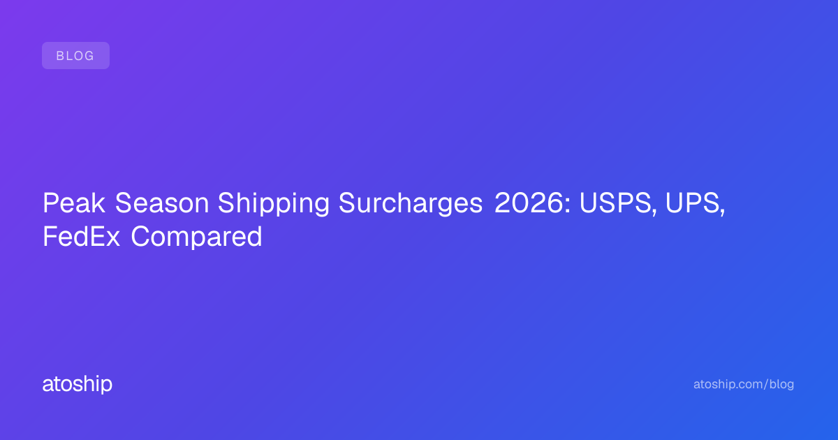 Peak Season Shipping Surcharges 2026: USPS, UPS, FedEx Compared | atoship