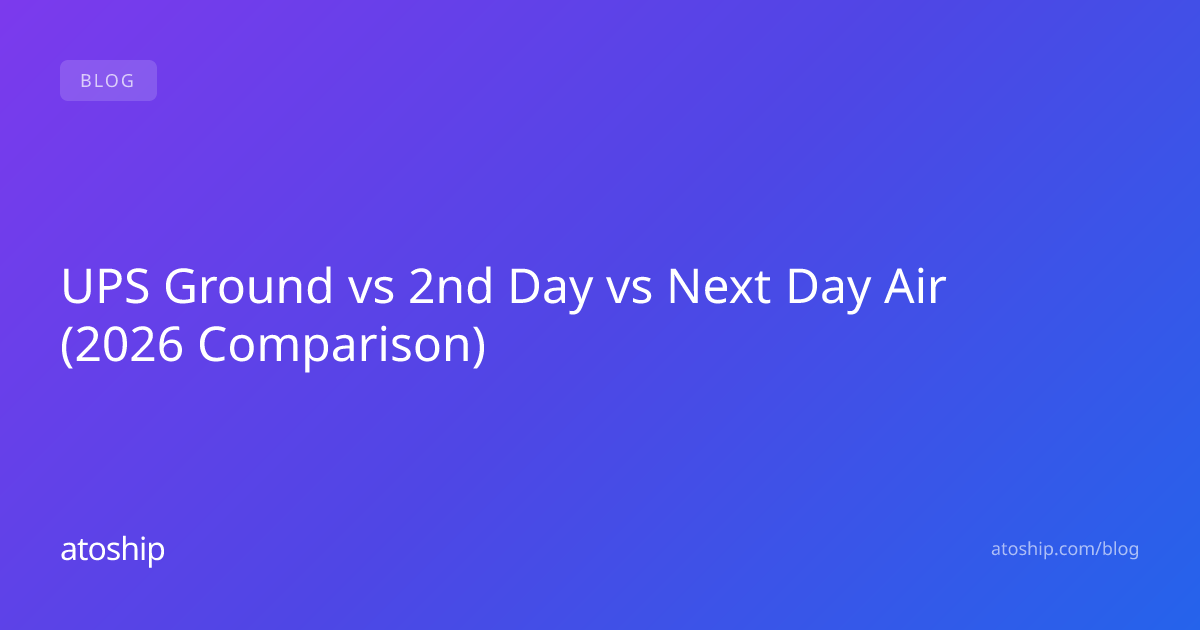 UPS Ground vs 2nd Day vs Next Day Air (2026 Comparison) | atoship